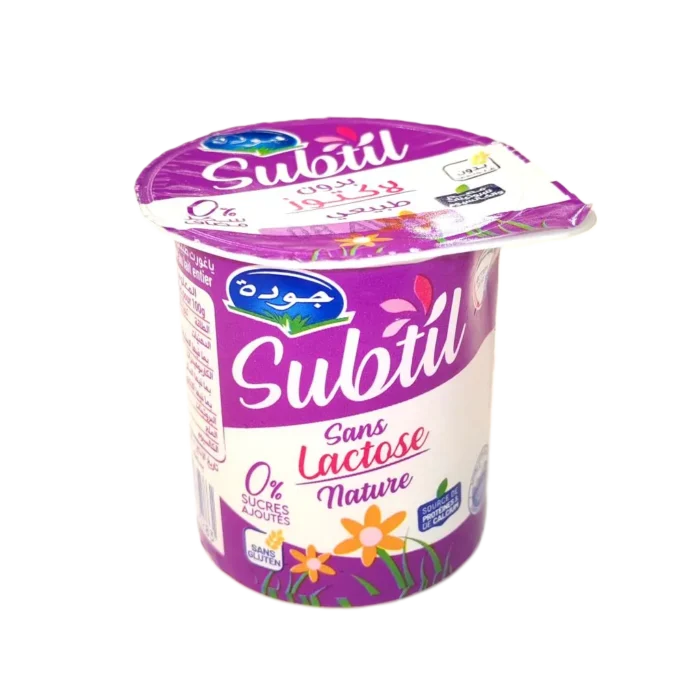 Yaourt brassé nature sans lactose Subtil 110g – JAOUDA – Goffa