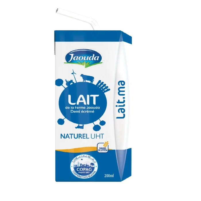 Lait uht demi écrémé 200ml – JAOUDA – Goffa