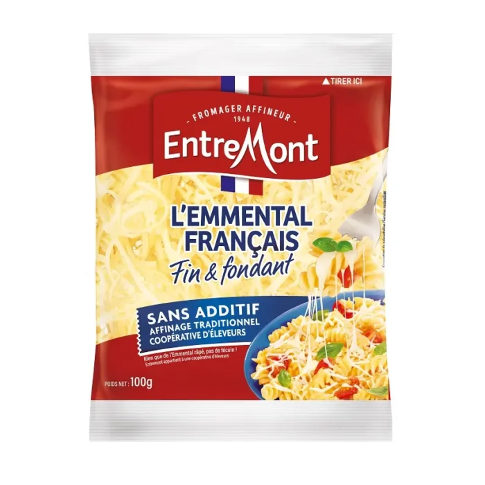 Fromage Emmental râpé 100g – ENTREMONT – Goffa