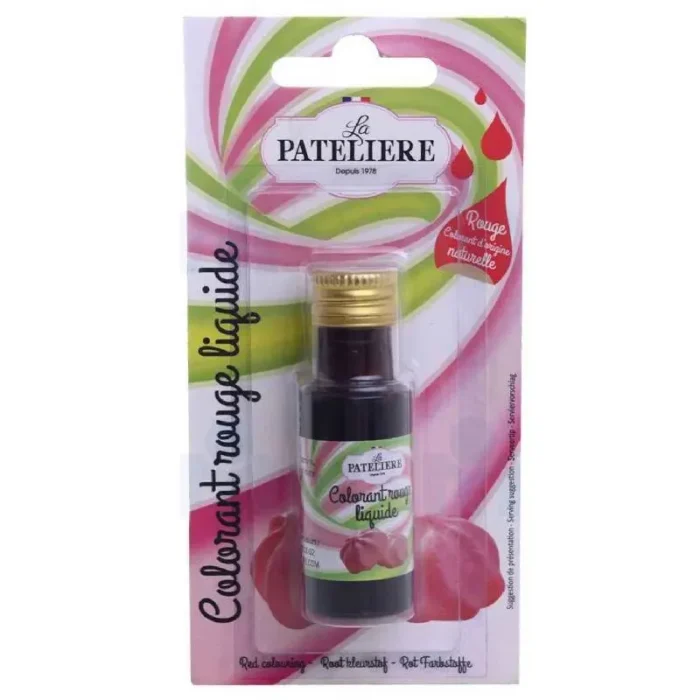 Colorant liquide rouge naturel 20ml – LA PATELIERE – Goffa