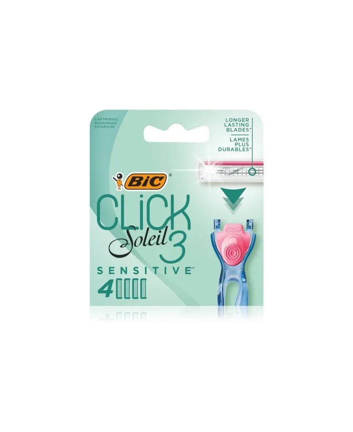 Boîte de 4 recharges de lames Click 3 Soleil Sensitive – BIC – Goffa